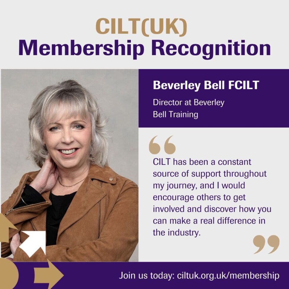 CILT UK Membership Recognition - Beverley Bell Consulting & Training